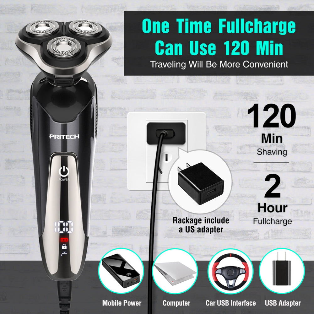 PRITECH 3 IN 1 & Waterproof 4D Men‘s Electric Shavers - RSM-1505